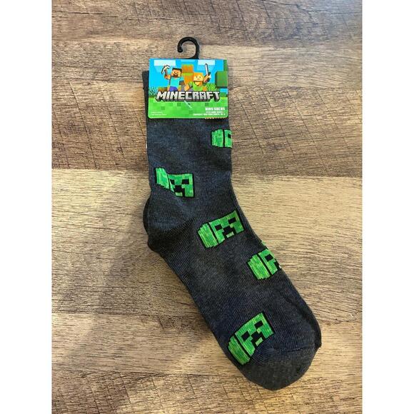 Underwear & Socks | Minecraft Creeper Black Crew Socks Brand New | Poshmark
